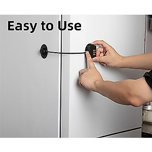 Refrigerator Lock Combination Fridge Lock Freezer Child Safety Lock Door Lock with Strong Adhesive (2, Black)