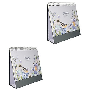 HAPINARY 2pcs 2023 Calendar 2023 Note Calendar Small Tabletop Calendar Table Calendar Flipping Calendar Desk Topper Standup Desks for Office 2023-2024 Calendars Work Tent Vertical Paper