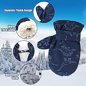 HONGTEYA Toddler Gloves Toddler Snow Mittens Waterproof Kids Warm Ski Gloves Lined Fleece Baby Winter Mittens for Toddler Boys Girls