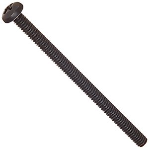 Small Parts Steel Pan Head Machine Screw, Black Oxide Finish, Meets ASME B18.6.3, #2 Phillips Drive, #8-32 Thread Size, 2-1/2" Length, Fully Threaded, Import (Pack of 50)