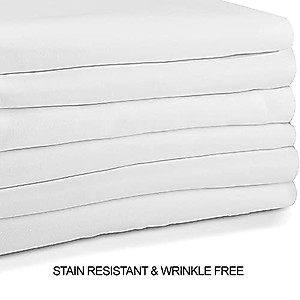 TANIASH 6 Pack White Tablecloths for Tectangle Tables 60 x 84 Inch,Wrinkle Resistant Polyester Table Cloth for 4 Foot Table,Great for Wedding Banquet Restaurant/Parties/Baby Shower