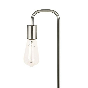 Catalina 21889-001 Modern Sleek Faux Marble Table Lamp, 19", Brushed Nickel