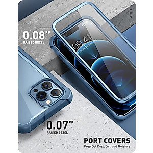 i-Blason Transparent Case for iPhone 13 Pro Max (6.7 Inch) Bumper Case 360 Degree Mobile Phone Case Robust Protective Cover [Ares] with Screen Protector 2021 Myth
