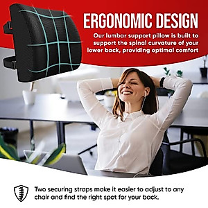 FORTEM Chair Seat Cushion (Mesh, Black) + Lumbar Support