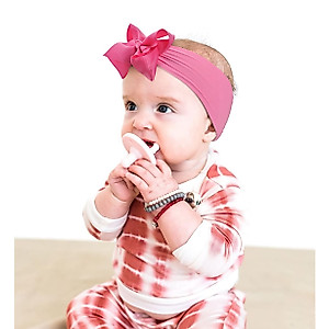 CÉLLOT 20 Colors Baby Girl Headbands with 4.5 Inches Hair Bows Nylon Turban Head Wraps Headbands for Newborn Infants and Toddlers
