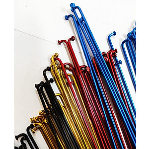 245mm Bike Spokes 14G Stainless Steel, Road Bike Spokes 100Pcs (Color Family : Red)