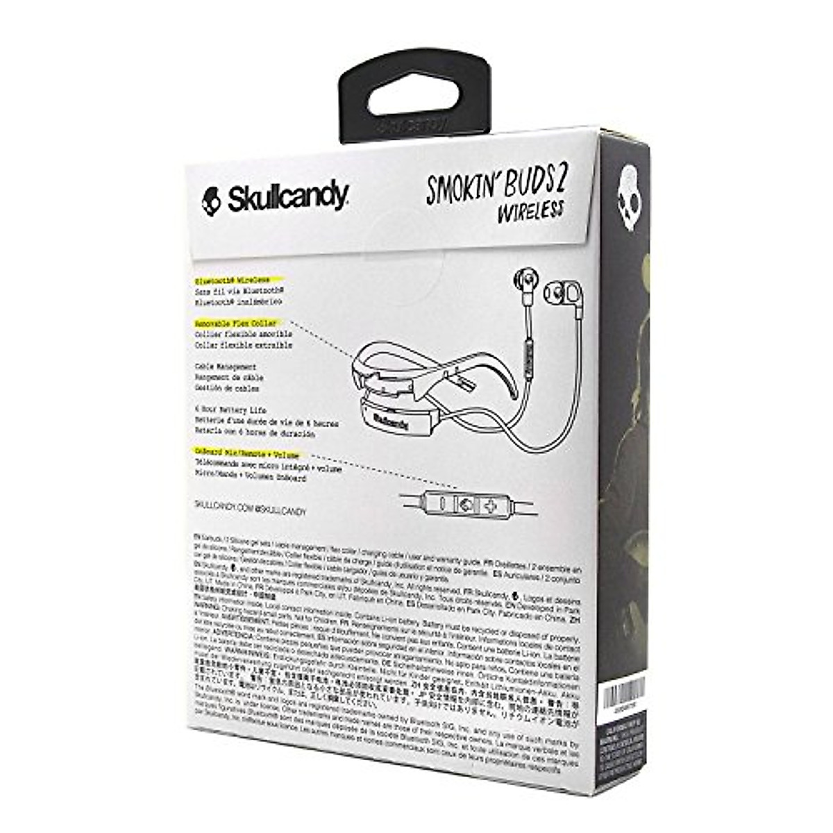 Skullcandy Smokin' Buds 2 In-Ear Bluetooth Wireless Earbuds with Microphone, Black (Renewed)