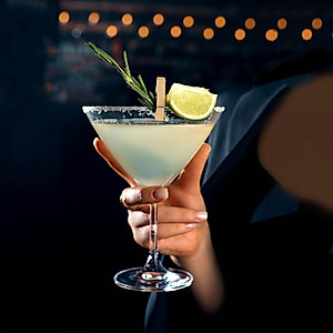 K BASIX Unbreakable Martini Glasses Set of 2 Reusable Plastic 10oz (300mL) Perfect for Cocktail Whiskey Margarita Glassware for Home Bar Martini Glass Birthday & Martini Set