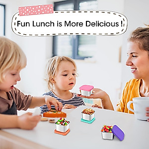 Haldane 8pack Snack Containers for Kids, Leak Proof Snack Pack Containers for Toddlers, Mini Stainless Steel Containers with Lids, Kids Lunch Box Containers for Daycare, School, Travel (6oz)