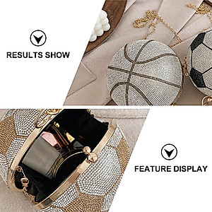 Evening Bag for Women Round Soccer Ball Football Shaped Purse Crossbody Dazzling Handle