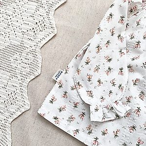 Curipeer Baby Girls White Long Sleeve Blouse Cotton Floral Toddler Tops Shirt 18-24M for Spring