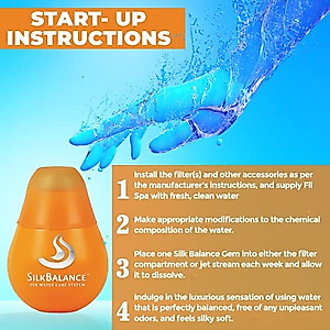 Silk Balance Hot Tub 76 oz with ScumSponge Oil-Absorbing Sponge for Spas, Natural Treatment to Keep pH and Alkalinity Balanced for Hot Tubs, Pool & Spa, SILKBALANCE Water Care Solution, 4 Month Supply