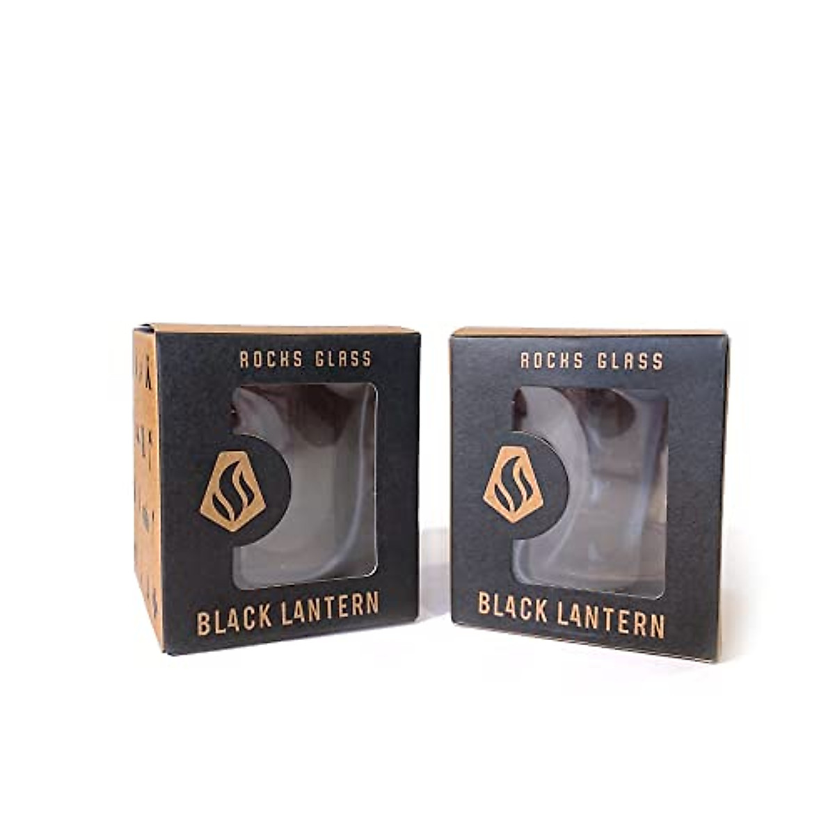 Black Lantern Whiskey Glasses – Handmade Whiskey Glass Set and Bar Glasses – Forest Animals Design (Set of Two 11oz. Glasses) - Small Tumbler Glasses for Cocktails and Everyday Drinking Glasses