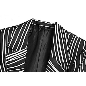 Men Jack Costume Nightmare Cosplay Stripe Jacket Pants with Bowtie XL