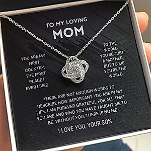 Mom - You're The World - Necklace Gift from Son Standard Box