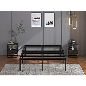 AROMUSTIME 16 Inch Standard Metal Platform Bed Frame / 3,000 lbs Heavy Duty Steel Slat Easy Assembly Mattress Foundation/No Noise/Box Spring Replacement, Cal King