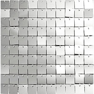 Kate 24pcs/Set Assembled Silver Shiny Sequins Wall Backdrop Panels Shimmer Photography Props for Birthday Wedding Party Decoration 30x30cm