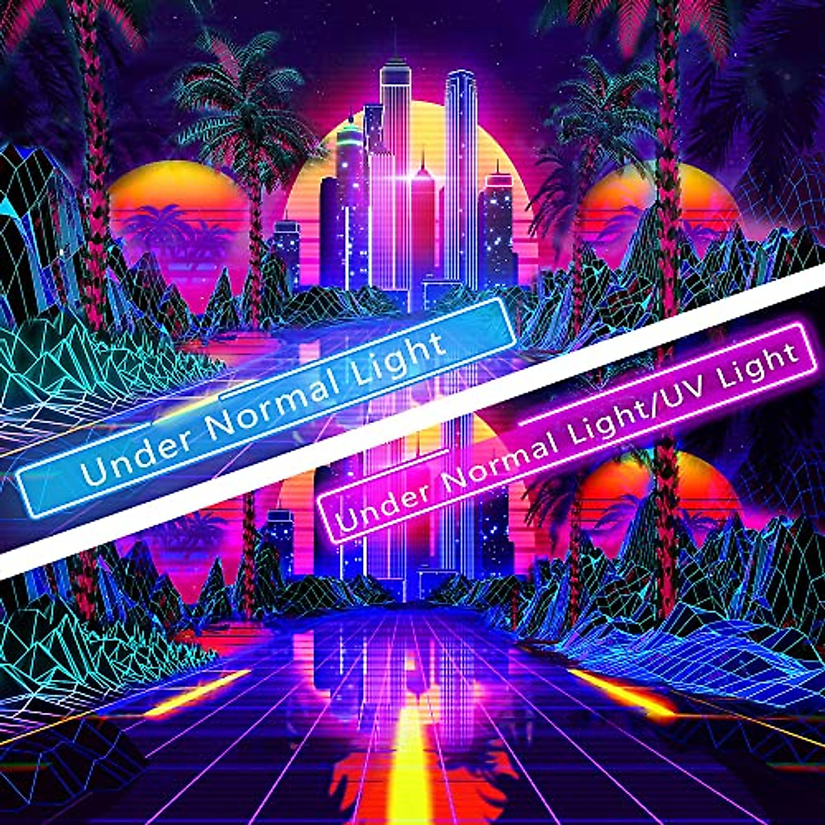 TPMDFC Punk City Tapestry UV Reactive Blacklight Tapestries 60x40in Japanese Punk Future City Cityscape Futuristic Wall Hanging Tapestries for Bedroom Living Room Decor YGTRLTP15