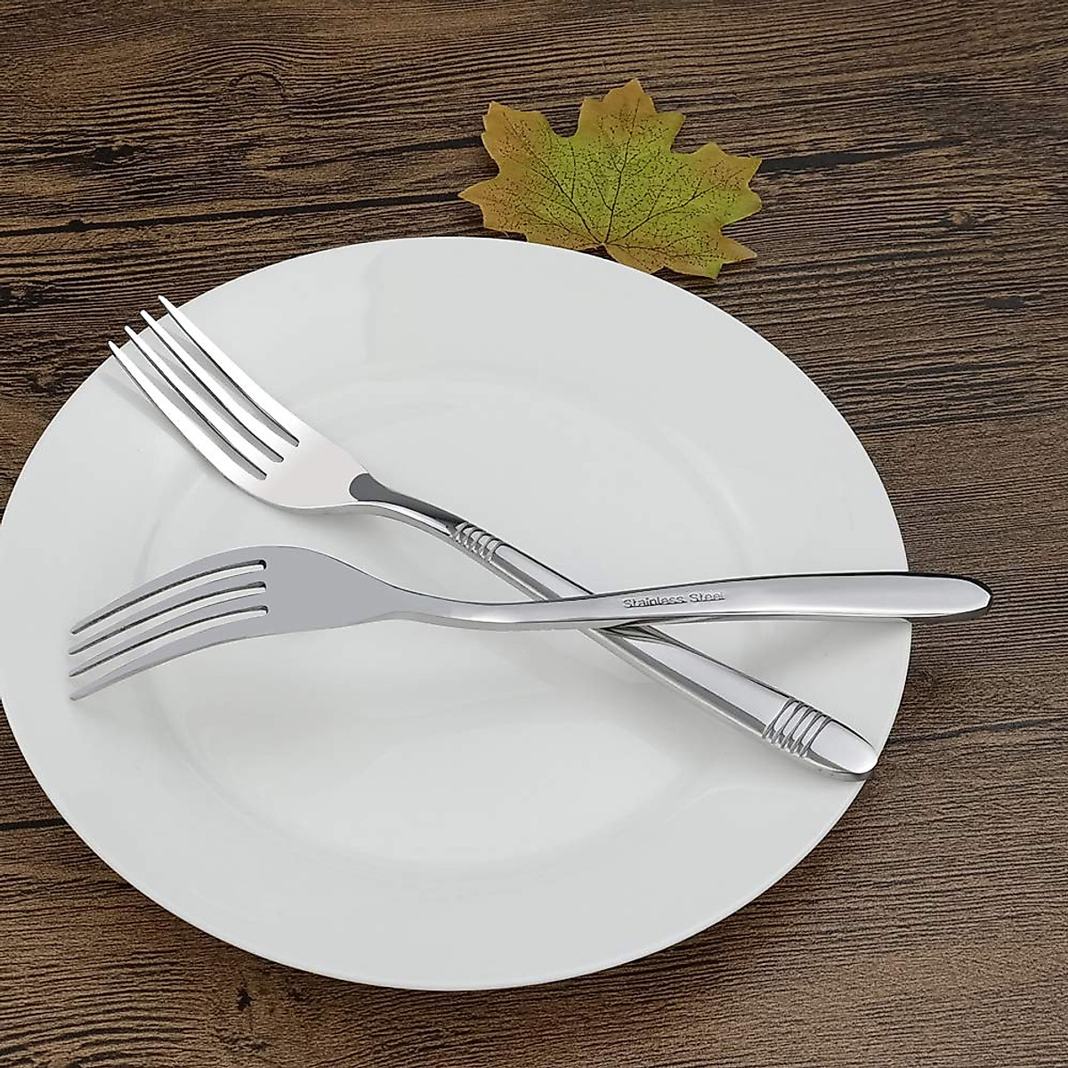 Bagele 12 Pieces Stainless Steel Dinner Forks, Silverware Forks Set