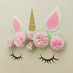 Mybbshower Pinks Flowers Decoration (11''-7'' Assorted) 6 pcs Artificial Tissue Paper Peony Nursery Wall Bridal Shower Centerpiece Baby Girl Birthday Tea Party