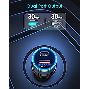 iPhone 13 Fast Car Charger Kit,Dual 38W【Apple MFi Certified】 USB C Fast Charging Car iPhone Wall Charger Adapter Block with 2Pack QC&PD3.0 Lightning Cable for iPhone 14 Pro Max/13/12/11/Xs/XR/8/iPad