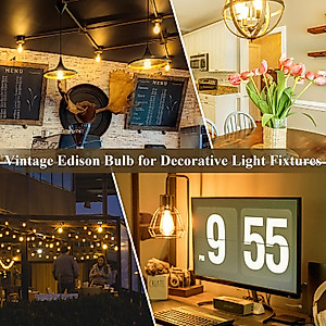 DiCUNO ST64 Edison LED Bulb 60W, Warm White 2700K, 6W LED Edison Bulb, Vintage Filament Light Bulbs for Decoration, 800LM, Non-Dimmable, Clear Glass, 80+ CRI, Pack of 6