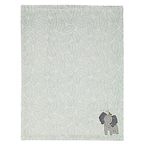 Lambs & Ivy Jungle Friends Appliqued Fleece Nursery Baby Blanket - Elephant