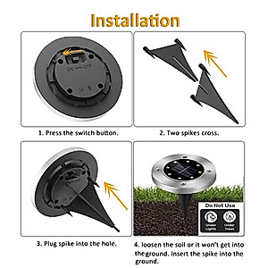 KAQ - Upgraded Solar Ground Lights, Super Bright Outdoor Garden in-Ground Lights, Waterproof Solar Garden Lights, Landscape Lights for Yard, Pathway, Lawn, Patio, Deck, Walkway (Cool White 8PK)