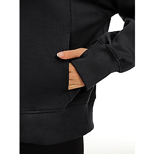 AUTOMET Womens Quarter Zip Half Zip Pullover Oversized Sweatshirts Hoodies Long Sleeve Crewneck Shirts Fleece Fall Clothes 2023 Teen Girls Winter Fashion Clothes Black