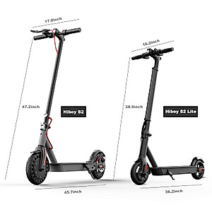 Hiboy S2 Lite Electric Scooter - 6.5" Solid Tires - Up to 10.6 Miles Long-Range & 13 MPH Portable Folding Commuting Scooter for Teens/Adults (Black)