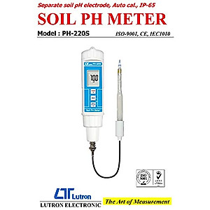 Lutron Electronic Soil pH Meter (Range : 0 to 14 pH) for Horticulture Gardening Food Mechanical Education School Colleges | Model: PH-220S