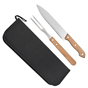 GANAZONO 2 Sets Barbecue and Fork Tools Travel kit Stainless Steel Flatware kit Barbecue Cutter Grilled Serving Fork Brisket Slicing Grill Tool kit BBQ Barbecue Grill Fork