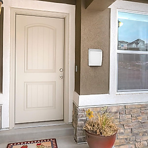 Architectural Mailboxes Aspen Galvanized Steel, Locking, Wall Mount Mailbox, 2594W-10, White, Small Capacity