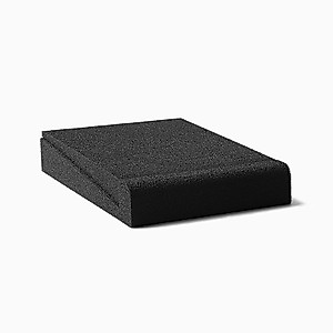 SS5 Studio Monitor Isolation Pads, High-Density Acoustic Foam Tilted Tabletop & Desktop Speaker Stands for Midsize Bookshelf Computer Speakers, Prevent Vibrations & Fits most Speaker, Black - Pair
