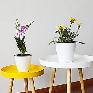 12 PCS Self Watering Plastic Planter,4 Inch Plastic Flower Plant Pot with Inner Pot,Self Watering Planter White Flower Pot for Herbs,Flowers,All House Plants,Succulents