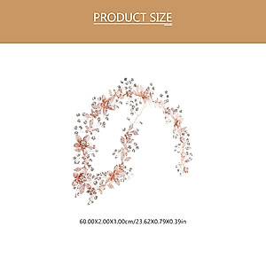 KESYOO Wedding Crystal Belt Fashion Bridal Dress Belt Accessory Bridal Flower Waistband Rose Gold Belt (Rose Gold)