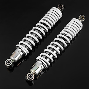 OUMURS Adjustable Front Shock Absorber Compatible with Yamaha Banshee 350 YFZ350 1987-2006 Replace 3GG-23350-10-P0 3GG-23350-20-35 3GG-23350-20-6W White Spring ATV 368mm