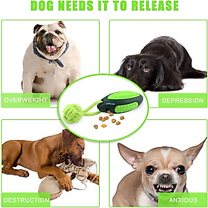 Squeaky Dog Toys Puppy Squeak Toy Interactive Doggy Treat Dispenser Food Dispensing Ball Fetch Catch Rugby Puzzle Teething Toys Ball IQ Training Chew Toys for Small and Medium Dogs