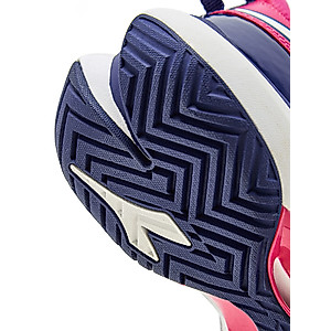 Diadora Women's Finale All Ground Tennis Shoe (Pink Yarrow/White/Blueprint, 7.5)