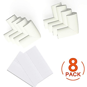 [8 Pack] Child Safety Corner Protectors, Canwn Soft Foam Baby Proofing Corner Guards Right Angle No Smell Table Corner Protectors for Baby and Kids(White)