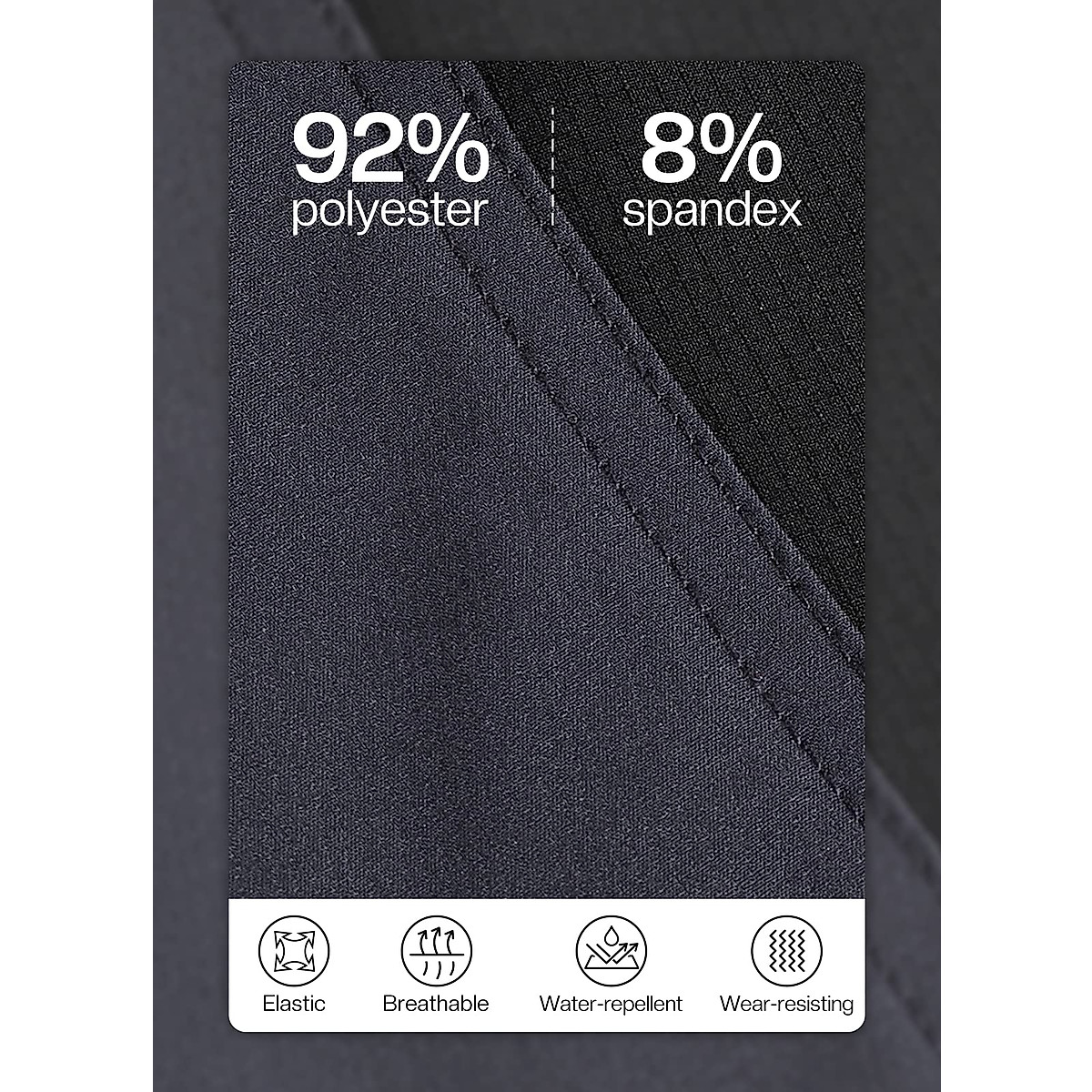 BERGRISAR Men's Cycling Shorts Mountain Bike Shorts Bicycle Shorts Biking Shorts Zipper Pockets 1806BG Grey Size X-Large