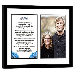 Sweet Poem for Mom from Son, Birthday or Mother's Day, Add 4x6 Inch Photo