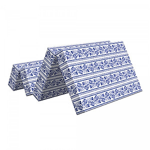 Ambesonne Folk Foldable Mattress, Horizontal Swirling Flowers, 74.8" x 39.4", Dark Violet and White