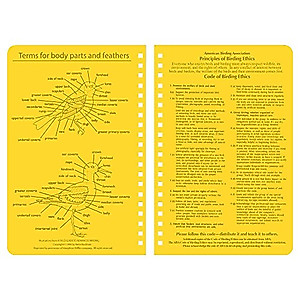 Rite in the Rain All Weather Spiral Notebook, 4 5/8" x 7", Yellow Cover, Birders Journal (No. 195)