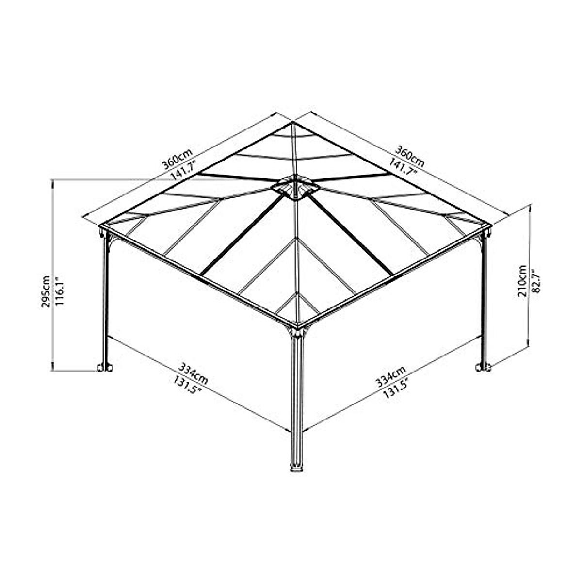 Palram - Canopia Palermo 3600 12' x 12' Gazebo