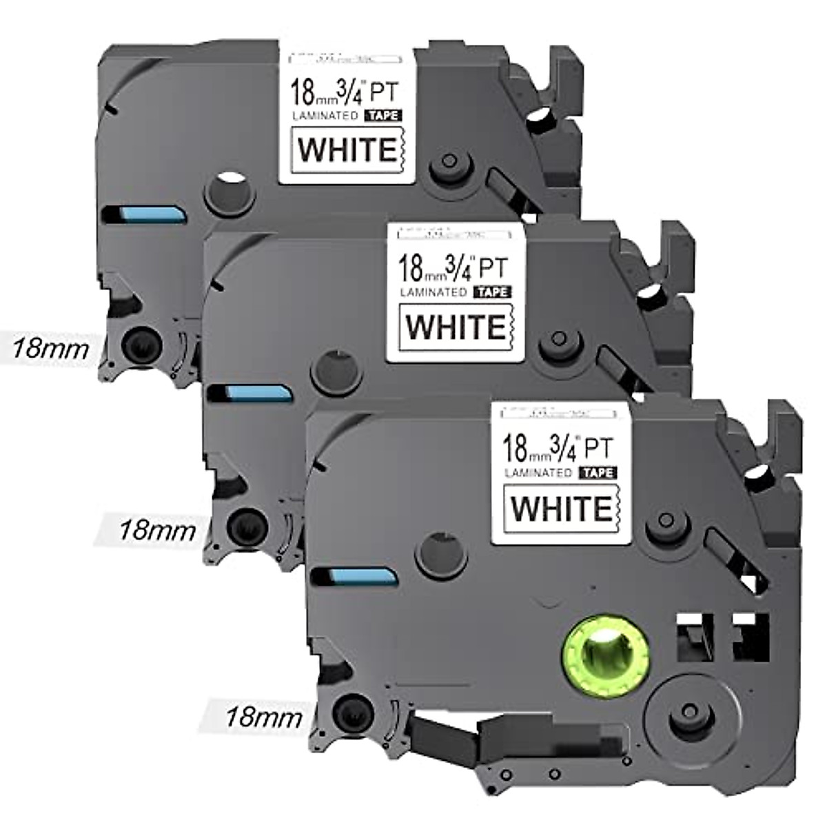 HOCALORT Label Tape Compatible with Brother Ptouch Label Maker Refills Tze241, Tz Tape 18mm Black on White Replacement for Brother P Touch Labeler Tape Use for Brother PT-D400AD PT-D600, 3-Pack