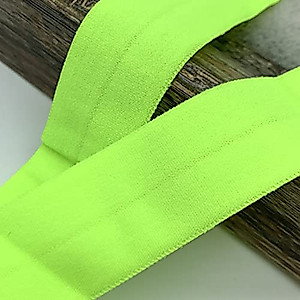 10/15/20/25mm 5yards Lime Green Lace Elastic Ribbon Fold Over Neon Green Lace for Sewing Lace Trim Waist Band