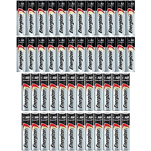 Combo 24x AA + 24x AAA Energizer Max Alkaline E91/E92 Batteries Made in USA Exp. 2023 or Later ((Bulk Packaging)