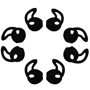 ALXCD Ear Gel, Ear Tips for iPhone, Ear Buds Tips Bumper, 4 Pair Black Anti-Slip Soft Silicone Replacement Earbud Tips for Earphone of iPhone SE 6s iPhone 6s Plus 5s [Sport] (Black 4 Pair)
