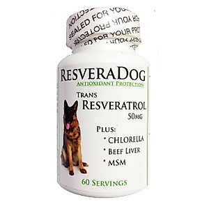 CurEase Resveradog: Dog 99% Tran Resveratrol Powder with Argintine Beef Liver, MSM & Chlorella